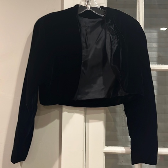 Jackets & Coats | Custommade Black Velvet Cropped Jacket | Poshmark